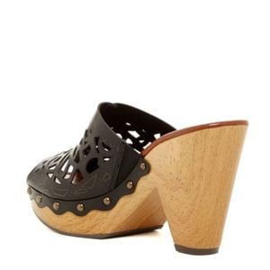 Urban Outfitters | Shoes | Black Laser Cut Open Toe Platform Mule Clog ...